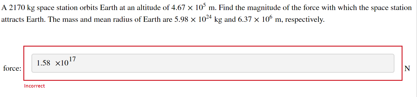 Solved A 2170 kg space station orbits Earth at an altitude | Chegg.com