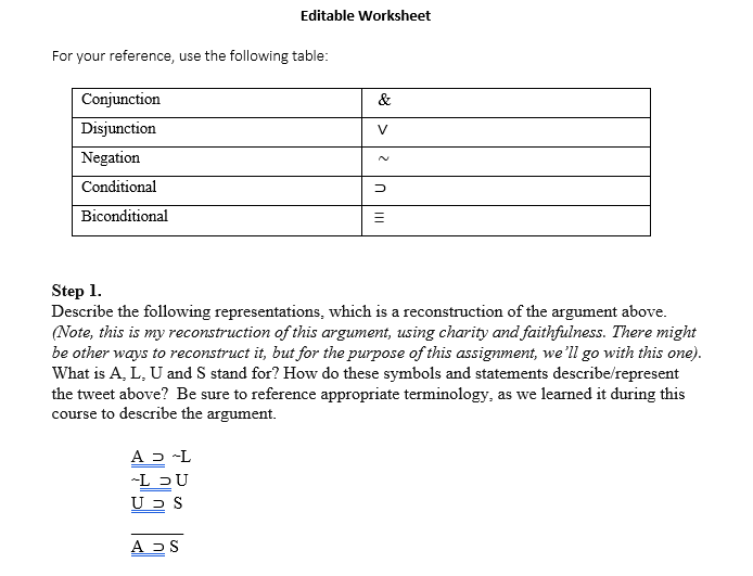 Editable Worksheet For your reference, use the | Chegg.com
