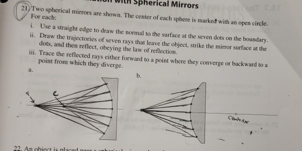 Solved ion with Spherical Mirrors 21) Two spherical mirrors | Chegg.com