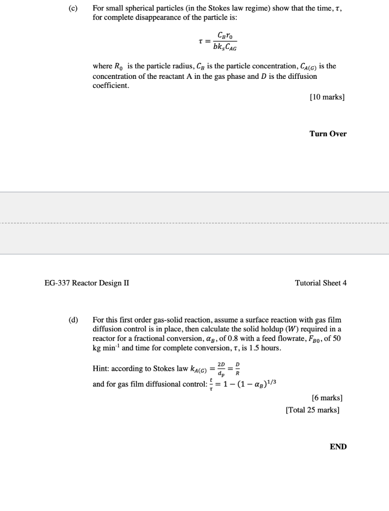 Solved 2. According to the shrinking particle model for | Chegg.com
