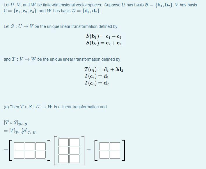 Solved Let U V and W be finite-dimensional vector spaces. | Chegg.com