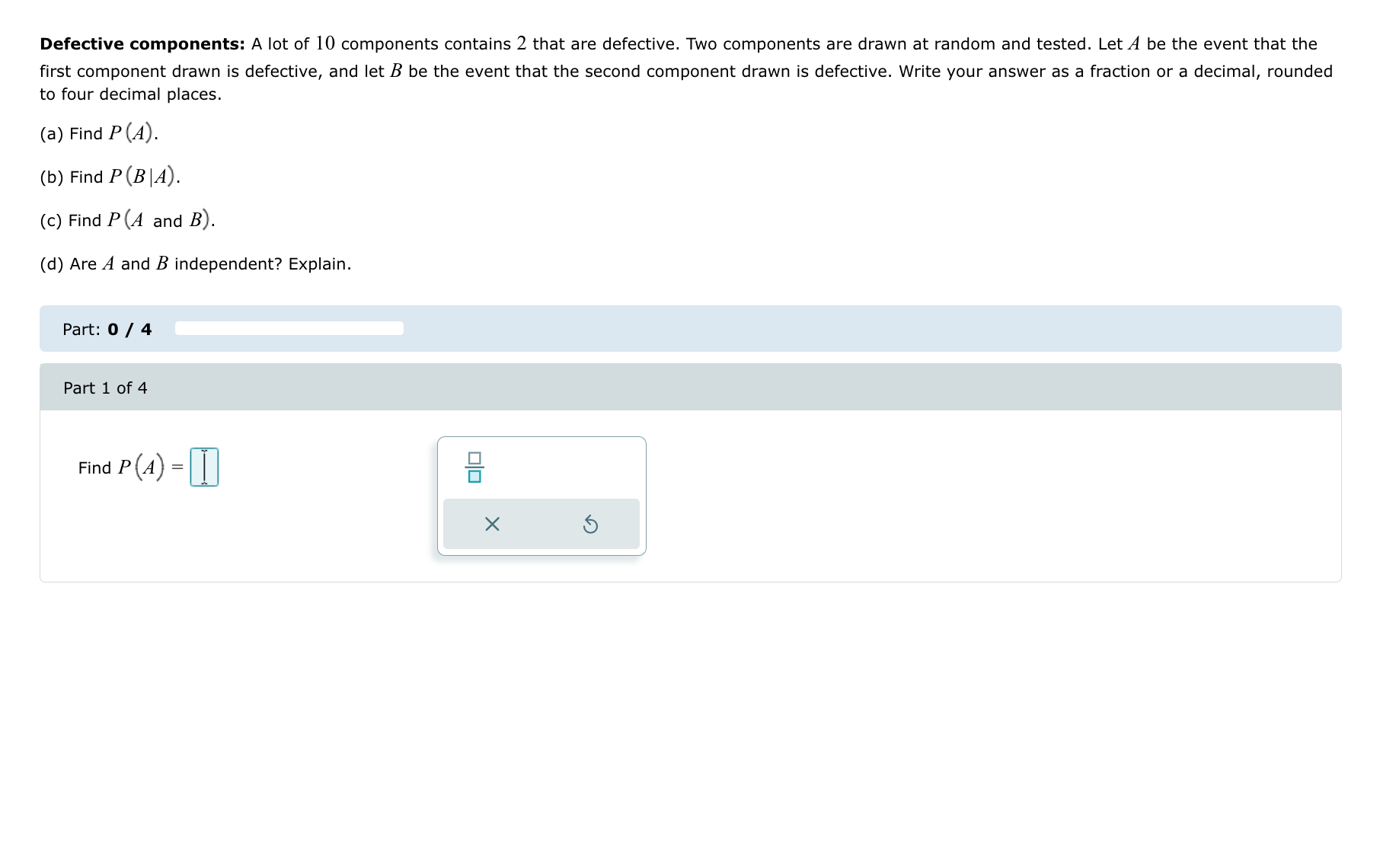 Solved Defective components: A lot of 10 components contains | Chegg.com