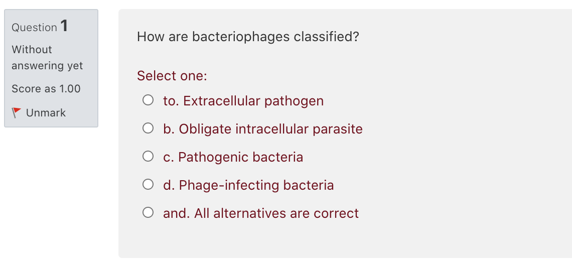 Solved Question 1 How are bacteriophages classified? Without | Chegg.com