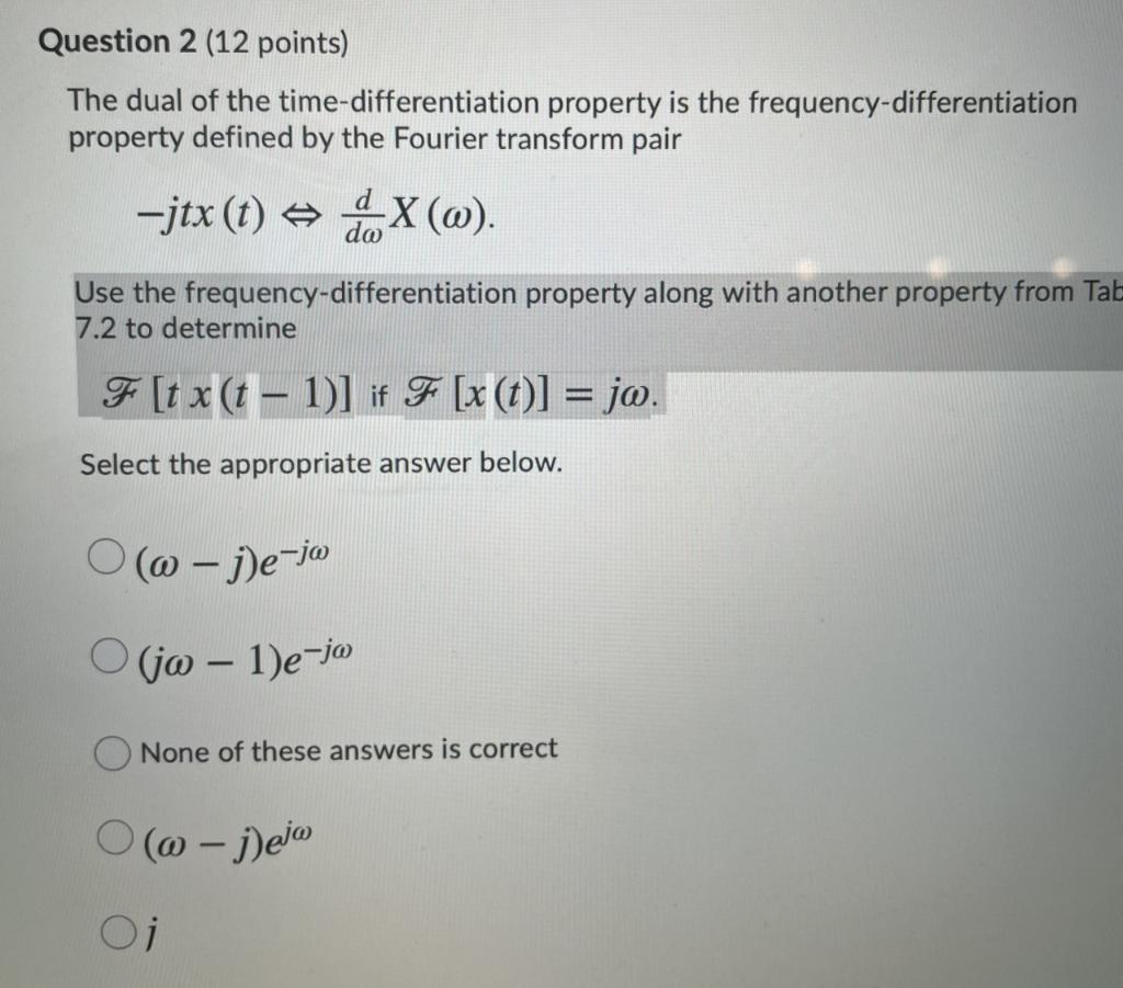 Solved Question 2 (12 points) The dual of the | Chegg.com