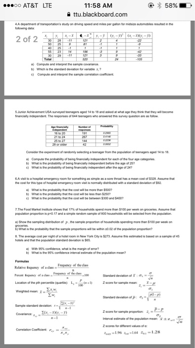 Solved A department of transportation's study on driving | Chegg.com