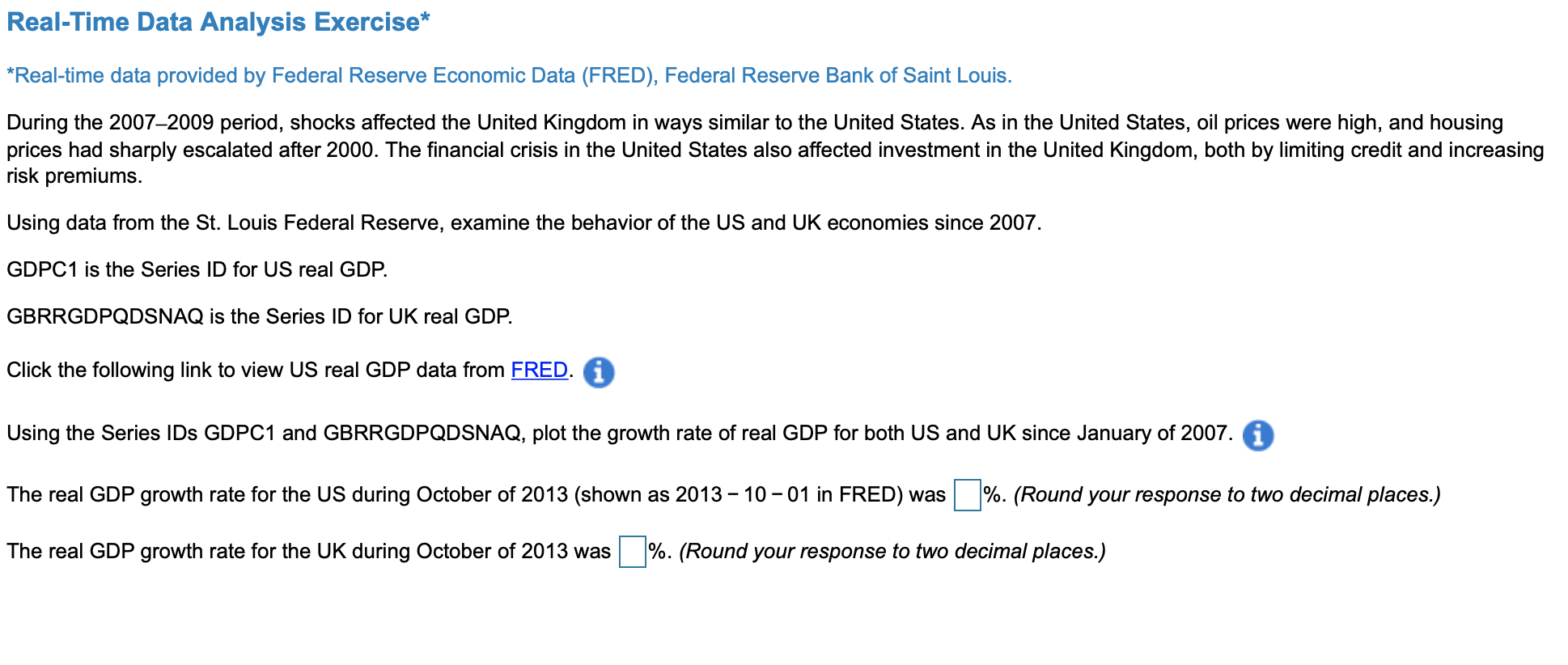 Solved Real-Time Data Analysis Exercise* *Real-time data | Chegg.com