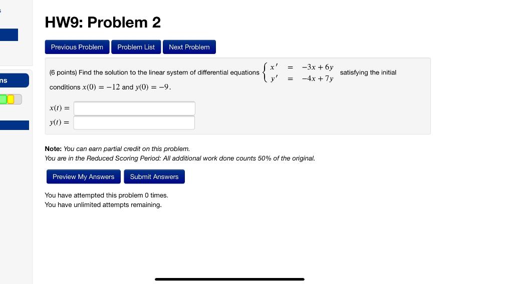 Solved HW9: Problem 2 Previous Problem Problem List Next | Chegg.com