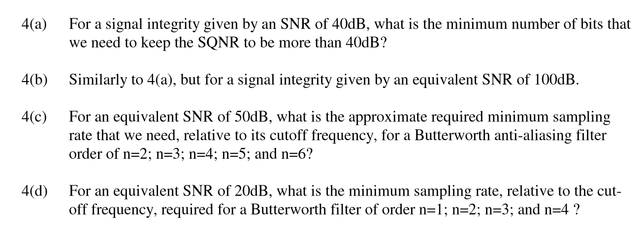 Solved SQNR (dB) = 20 log1.(2) SDR3 total energy in the | Chegg.com