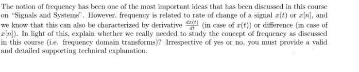 Solved The notion of frequency has been one of the most | Chegg.com