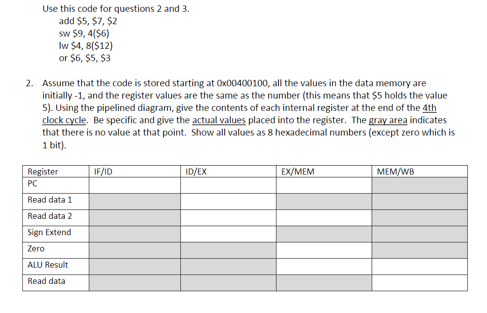 Solved Use this code for questions 2 and 3. add $5, $7, $2 | Chegg.com