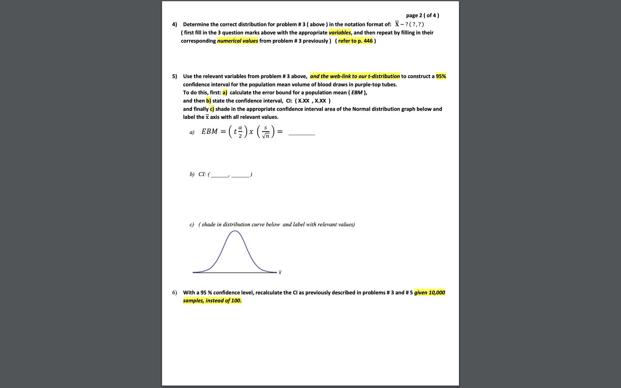 Solved page 2 ( of 4 ) 4) Determine the correct distribution | Chegg.com