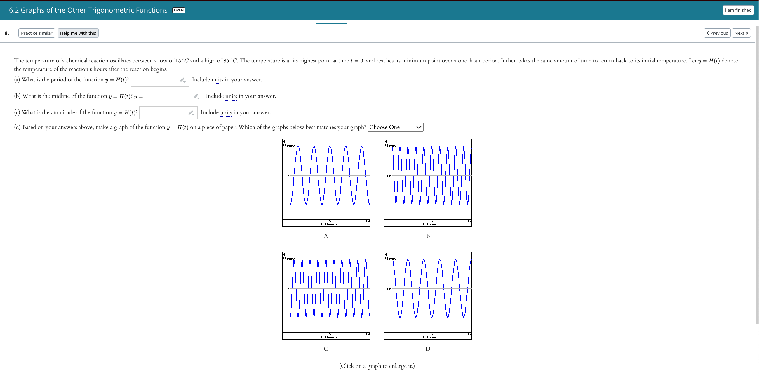 Solved the temperature of the reaction t hours after the | Chegg.com