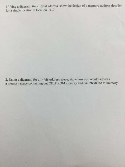 Using a diagram, for a 10 bit address, show the | Chegg.com