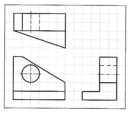 Solved The three standard views of an object is shown below. | Chegg.com