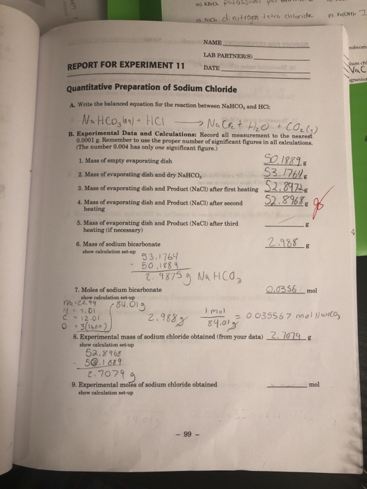 Solved NAME LAB PARTNERIS) REPORT FOR EXPERIMENT 11 DATE | Chegg.com Solved NAME LAB PARTNERIS) REPORT FOR EXPERIMENT 11 DATE | Chegg.com