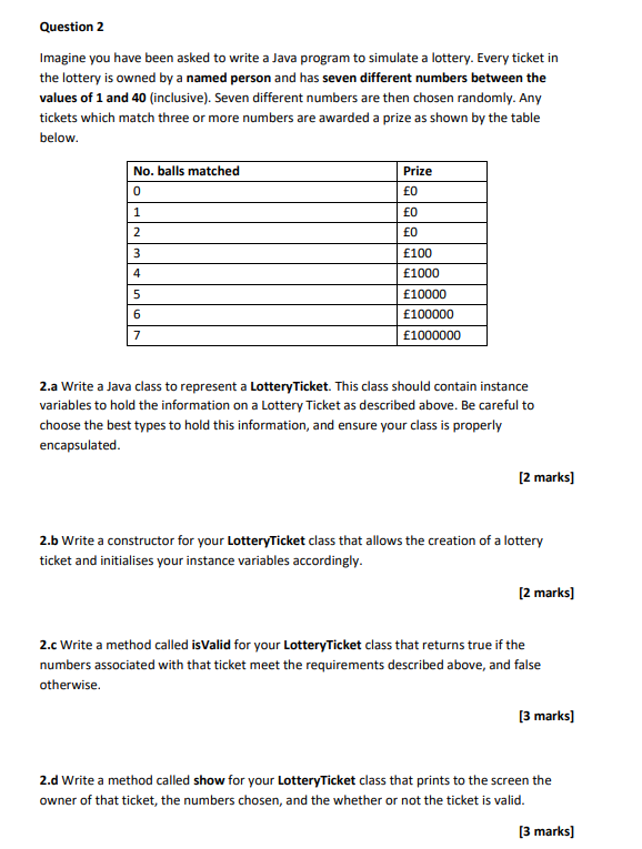 Solved Question 2 Imagine you have been asked to write a | Chegg.com