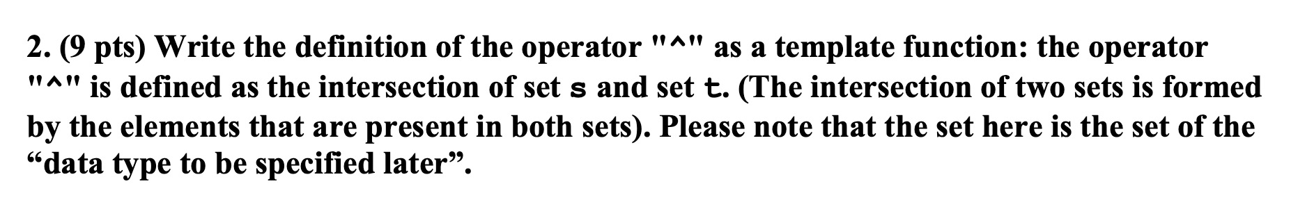 2. (9 pts) Write the definition of the operator "A" | Chegg.com