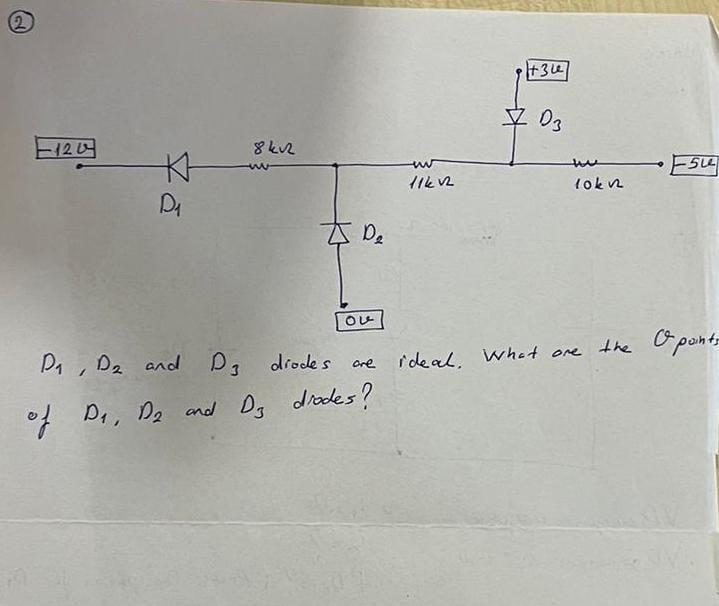 Solved D1,D2 and D3 drodes are ideal. Whot ore the pum. of | Chegg.com