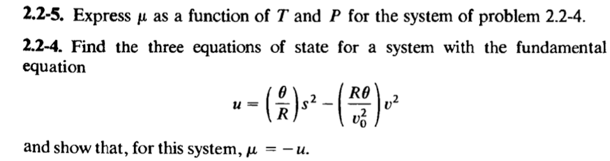 Solved 2.2-4. Find the three equations of state for a system | Chegg.com