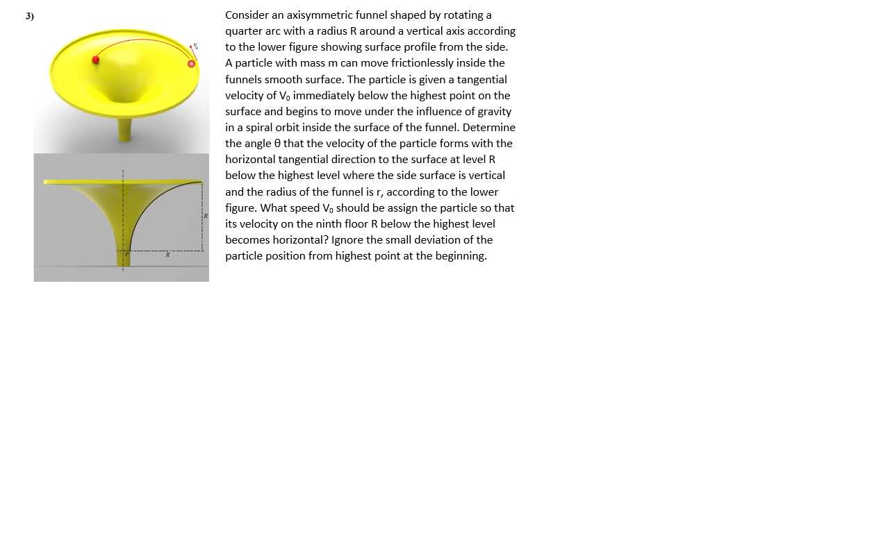 3) O- Consider an axisymmetric funnel shaped by | Chegg.com
