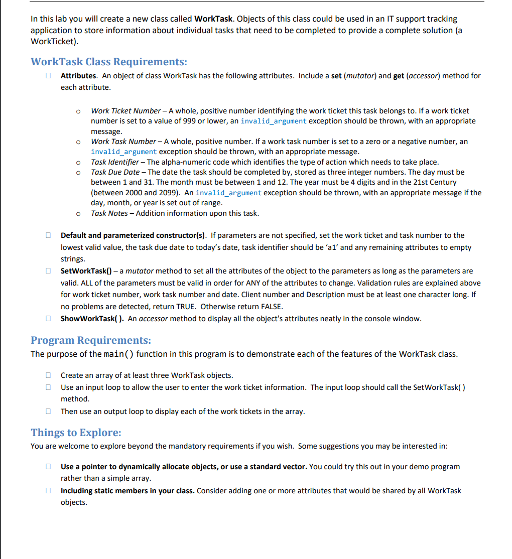 Solved In this lab you will create a new class called | Chegg.com
