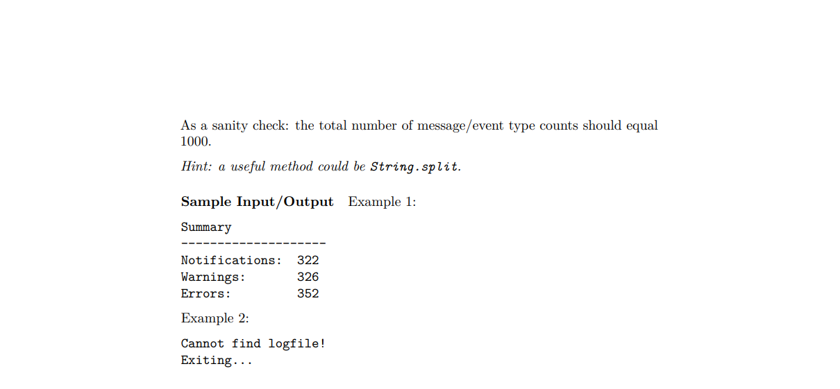Solved Task 3: Summary We would like to be able to generate | Chegg.com