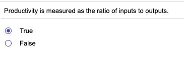 Solved Productivity is measured as the ratio of inputs to | Chegg.com