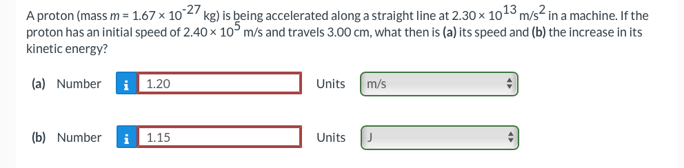 Solved A proton (mass m=1.67×10−27 kg ) is being accelerated | Chegg.com