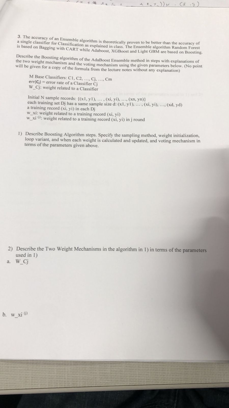 Solved 3 The Accuracy Of An Ensemble Algorithm Is 1460