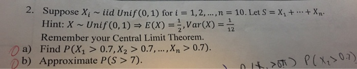 Solved 2. Suppose Xi ~ iid Unif(0, 1) for i = 1, 2, Hint: X | Chegg.com