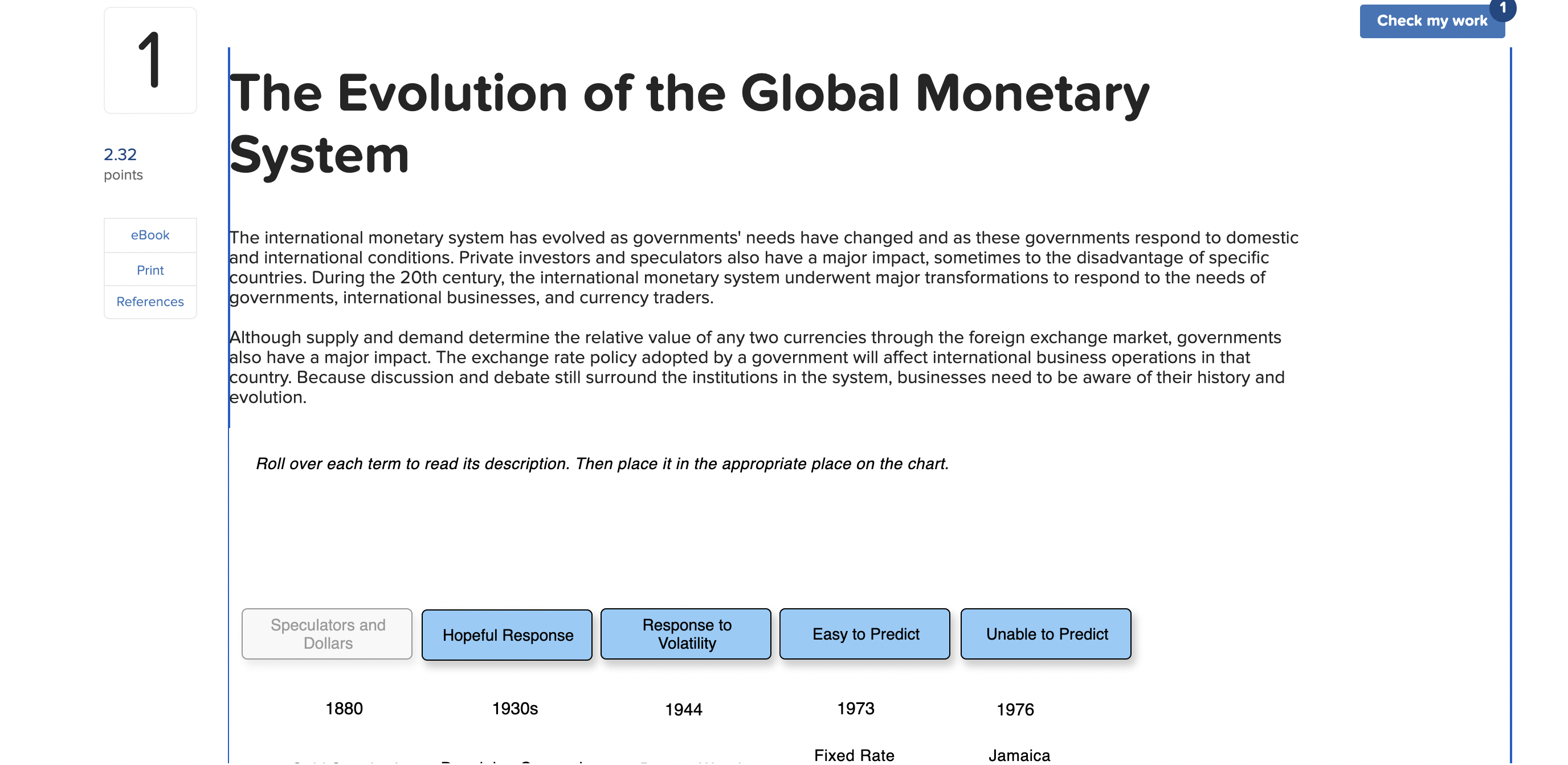 Solved The Evolution of the Global Monetary System 2.32 | Chegg.com