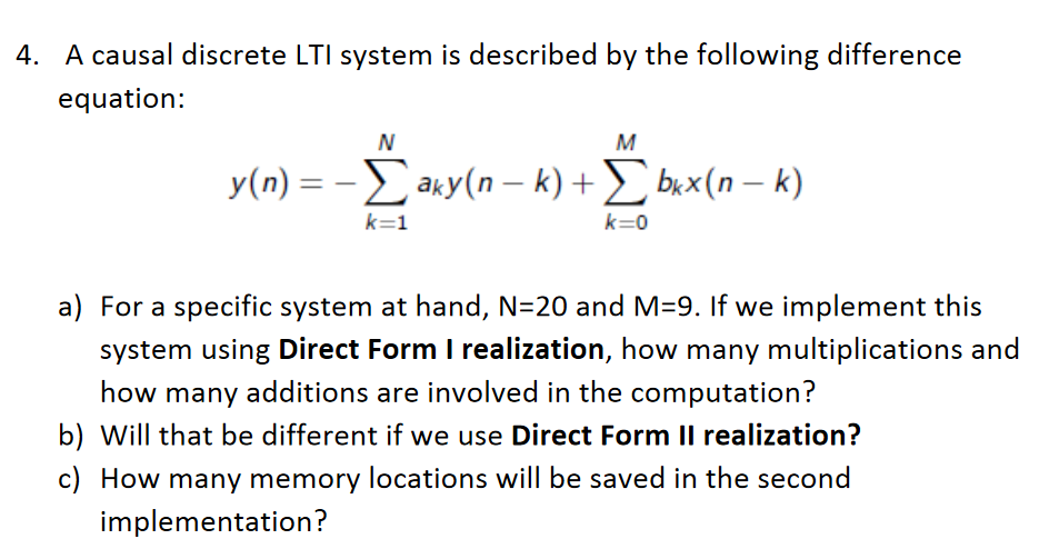 Solved A Causal Discrete Lti System Is Described By The