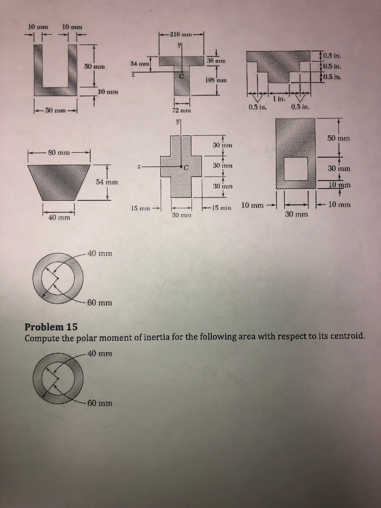 Solved Problems 4-14 Locate the centroid and compute the | Chegg.com