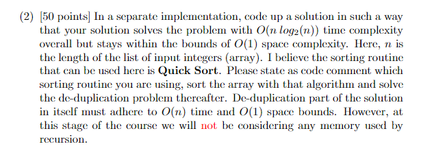 Solved (2) (50 points) In a separate implementation, code up | Chegg.com