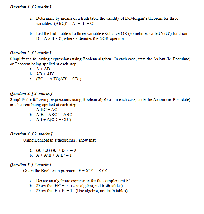 Solved Question 1.[2 marks] a. Determine by means of a truth | Chegg.com