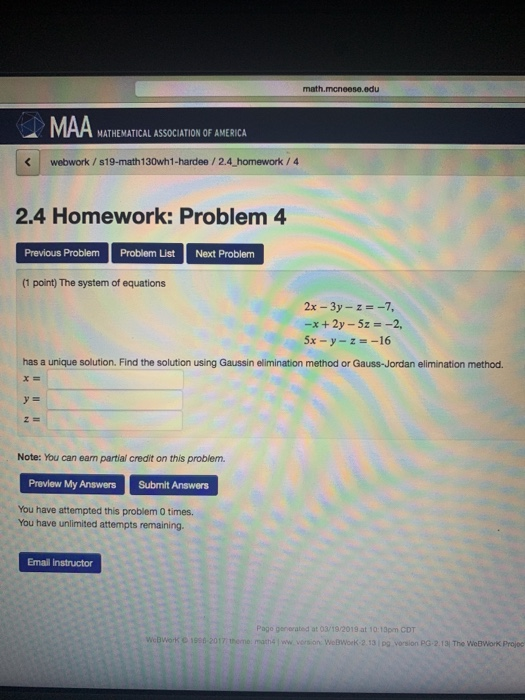 Solved math.mcneese.edu MAA MATHEMATICAL ASSOCIATION OF | Chegg.com