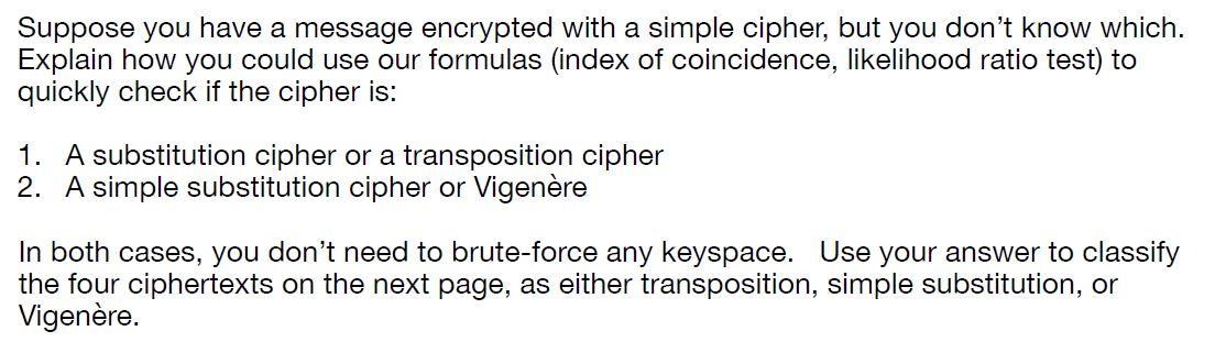 Suppose you have a message encrypted with a simple | Chegg.com