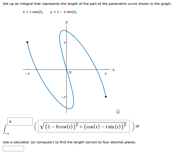 Solved Set up an integral that represents the length of the | Chegg.com