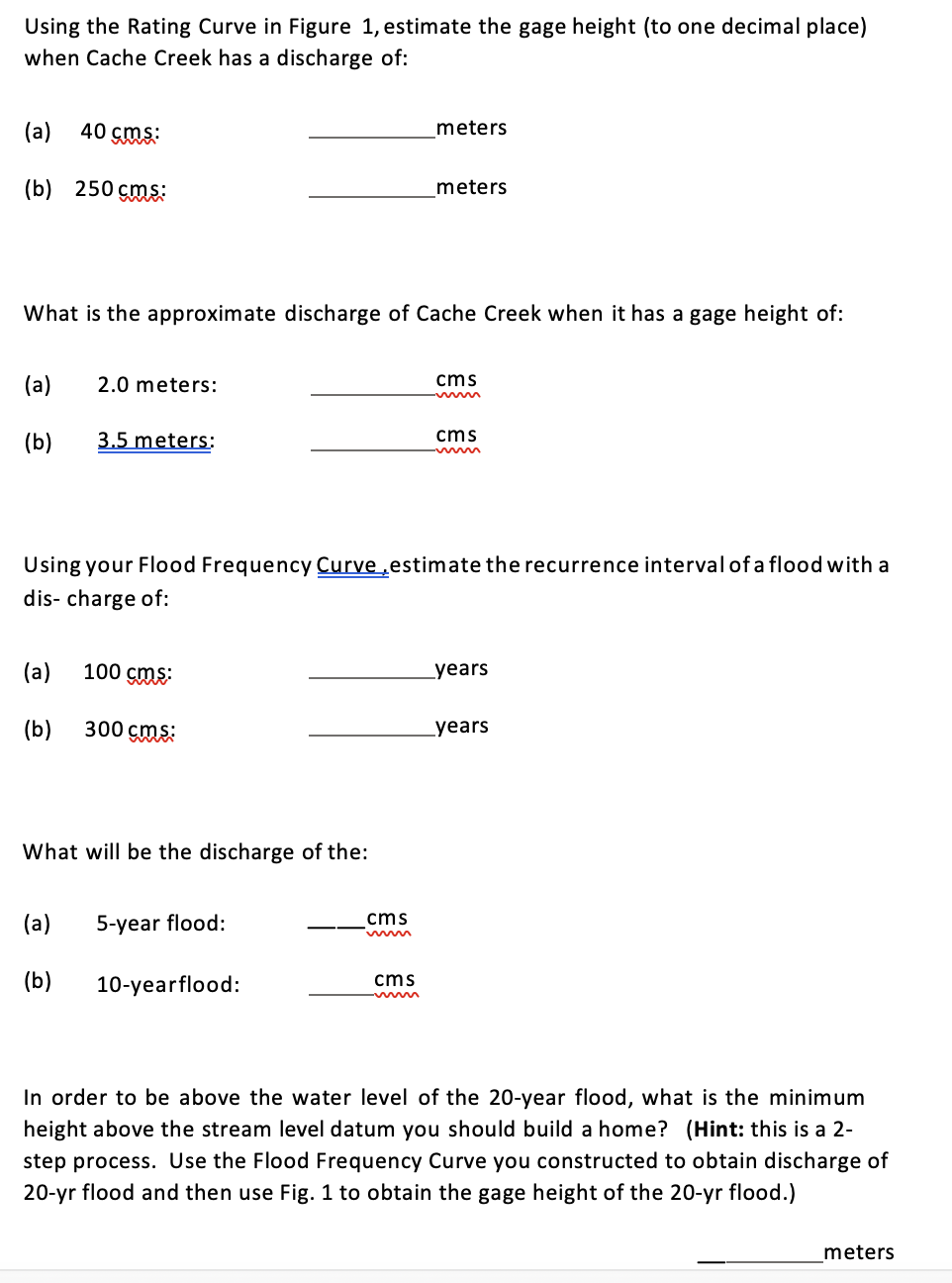 Solved Flood Recurrence Intervals Ratina Curve for Cache | Chegg.com