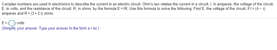 Solved Complex numbers are used in electronics to describe | Chegg.com