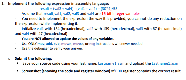 Solved I need to screenshot the answer code as a .asm file | Chegg.com