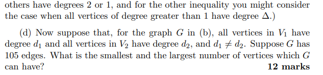 Solved (c) Let G be a tree on n vertices (you may assume | Chegg.com