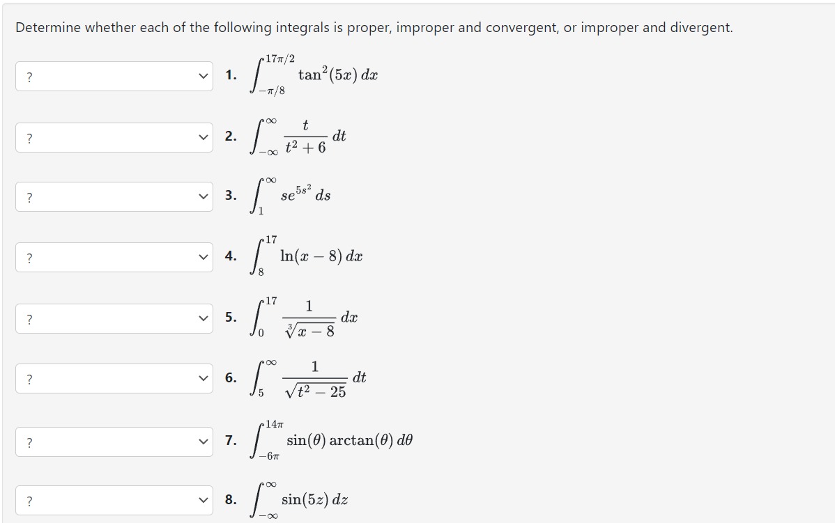 Solved Determine whether each of the following integrals is | Chegg.com