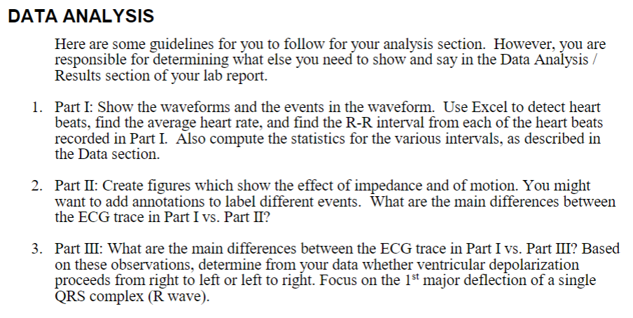 DATA ANALYSIS Here are some guidelines for you to | Chegg.com