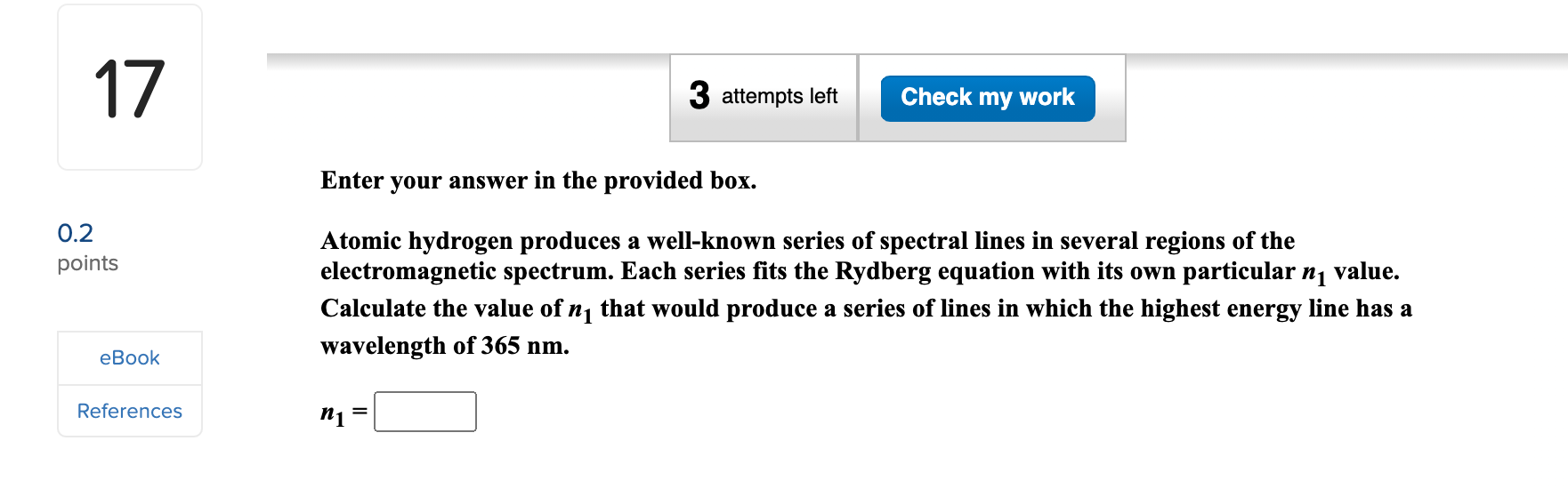 Solved 17 3 attempts left Check my work Enter your answer in | Chegg.com