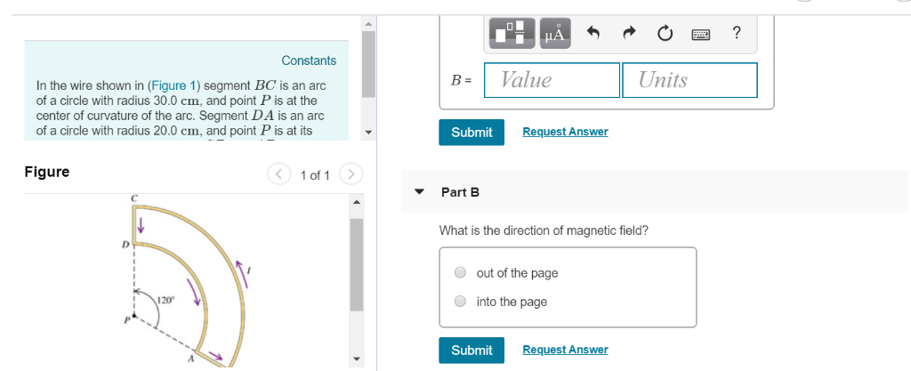 Solved In the wire shown in (Figure 1) segment BC is an arc | Chegg.com