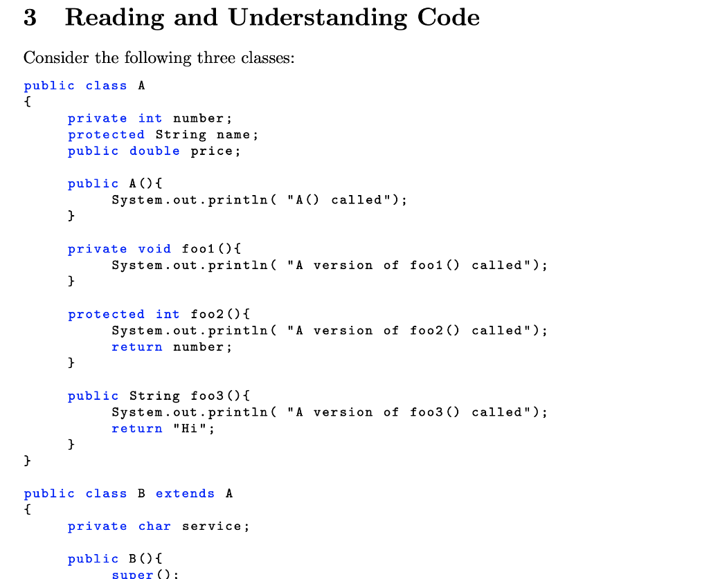 Solved 3 Reading and Understanding Code Consider the | Chegg.com