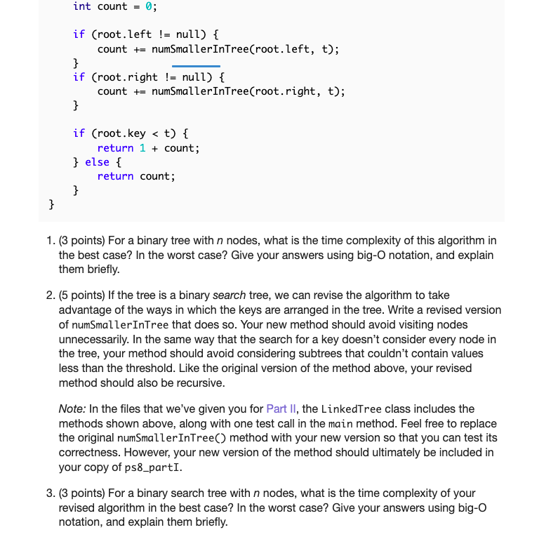 Solved Problem 2: Counting keys below a threshold 11 points | Chegg.com