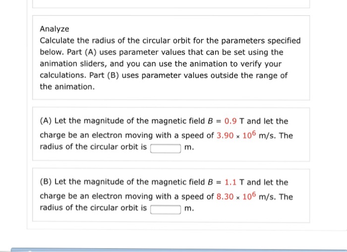 Solved Analyze Calculate the radius of the circular orbit | Chegg.com
