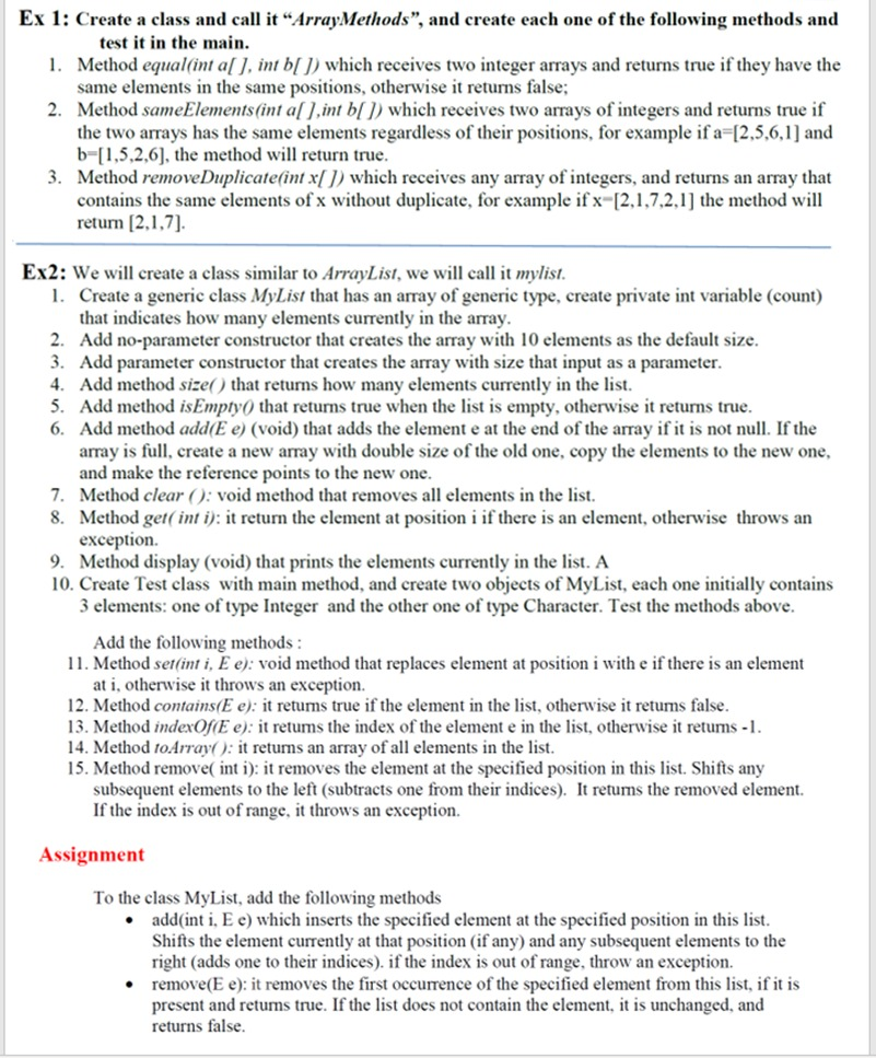 Solved please use java eclipse and write all the methods | Chegg.com